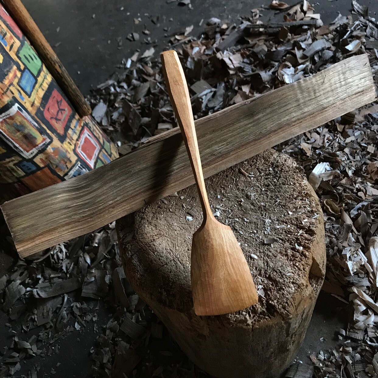 12 wok style spoon, wooden spoon, cooking spoon, serving spoon, made ...