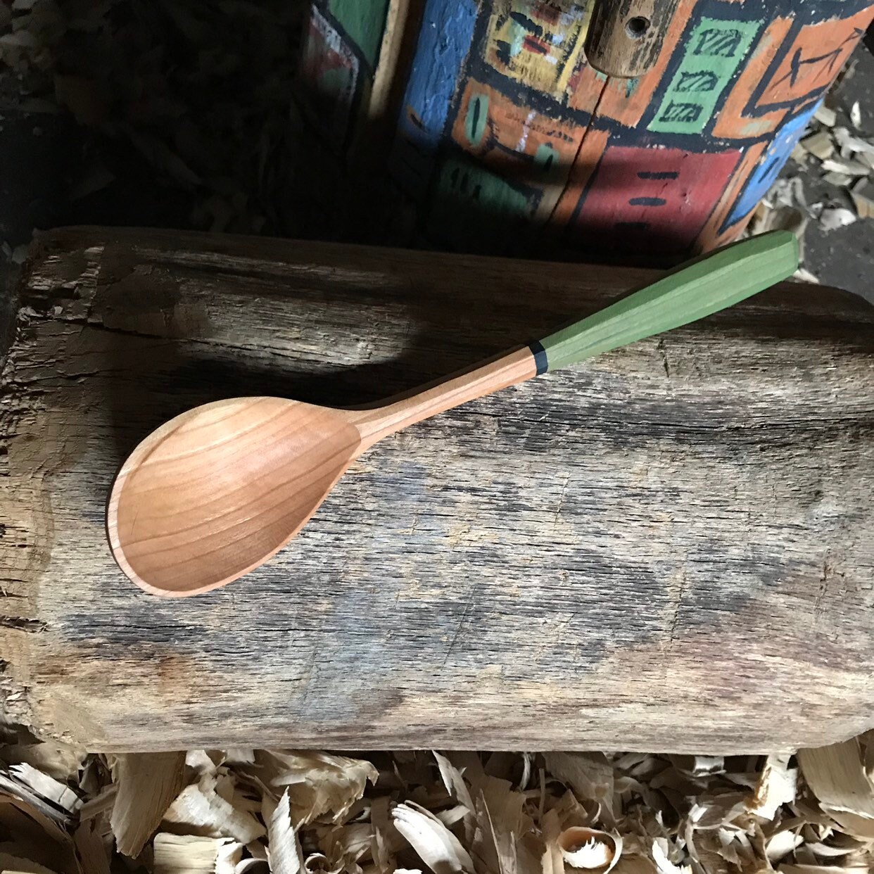 12 serving spoon, shallow ladle, cooking spoon, wooden spoon