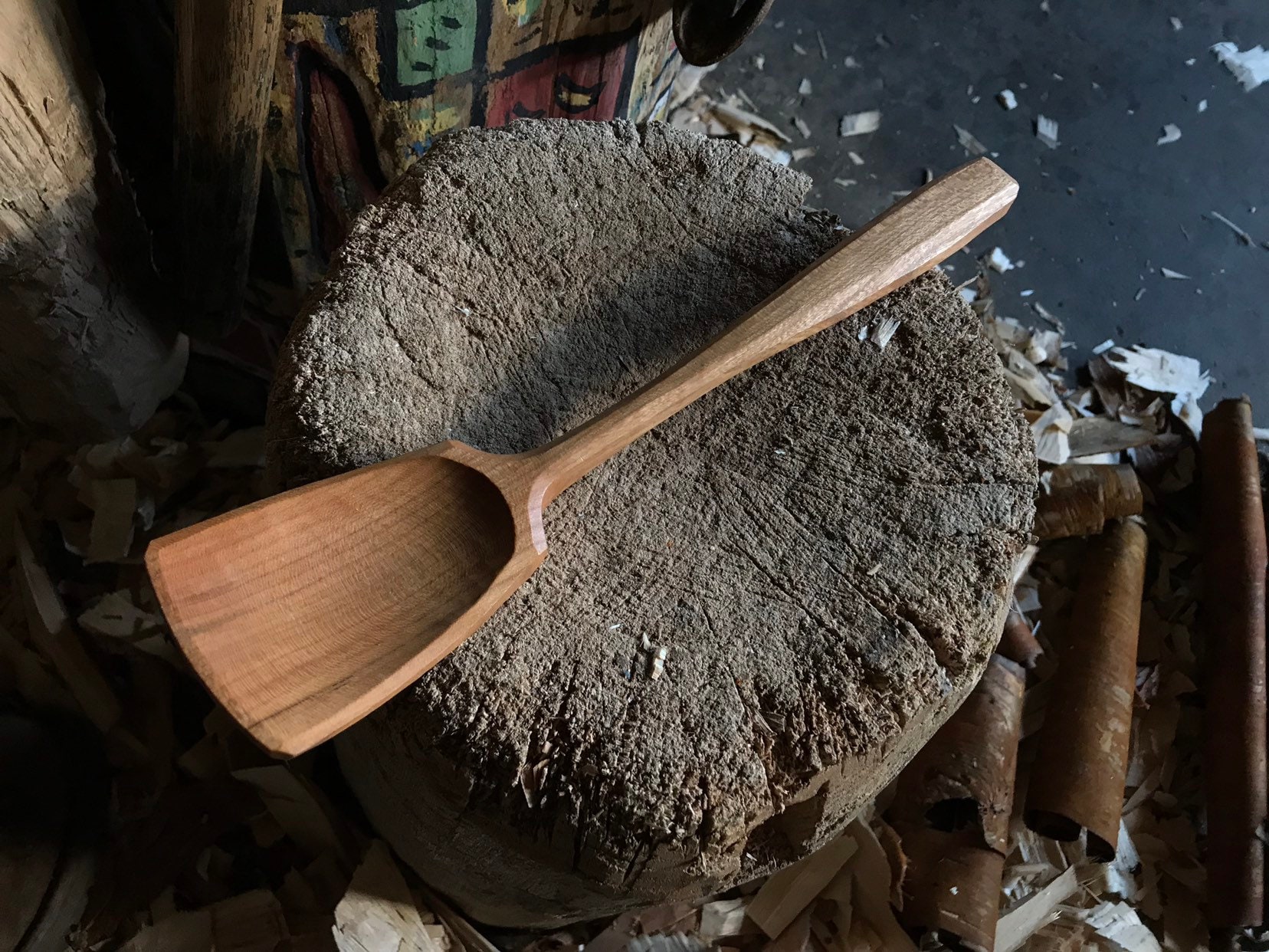 11 wok style spoon, wooden spoon, cooking spoon, serving spoon, made ...