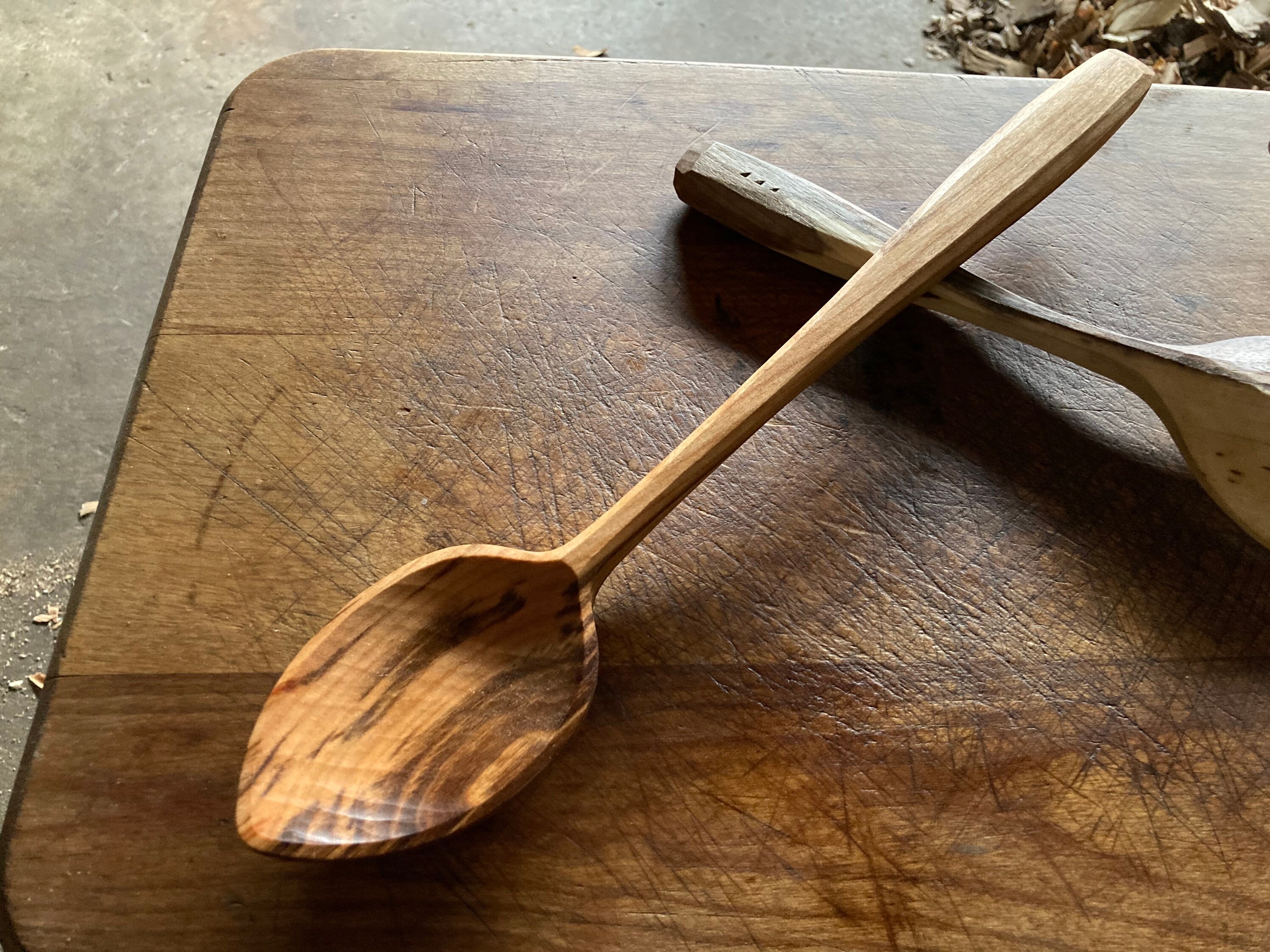13” cooking spoon, wooden spoon, serving spoon, kitchen spoon, hand carved