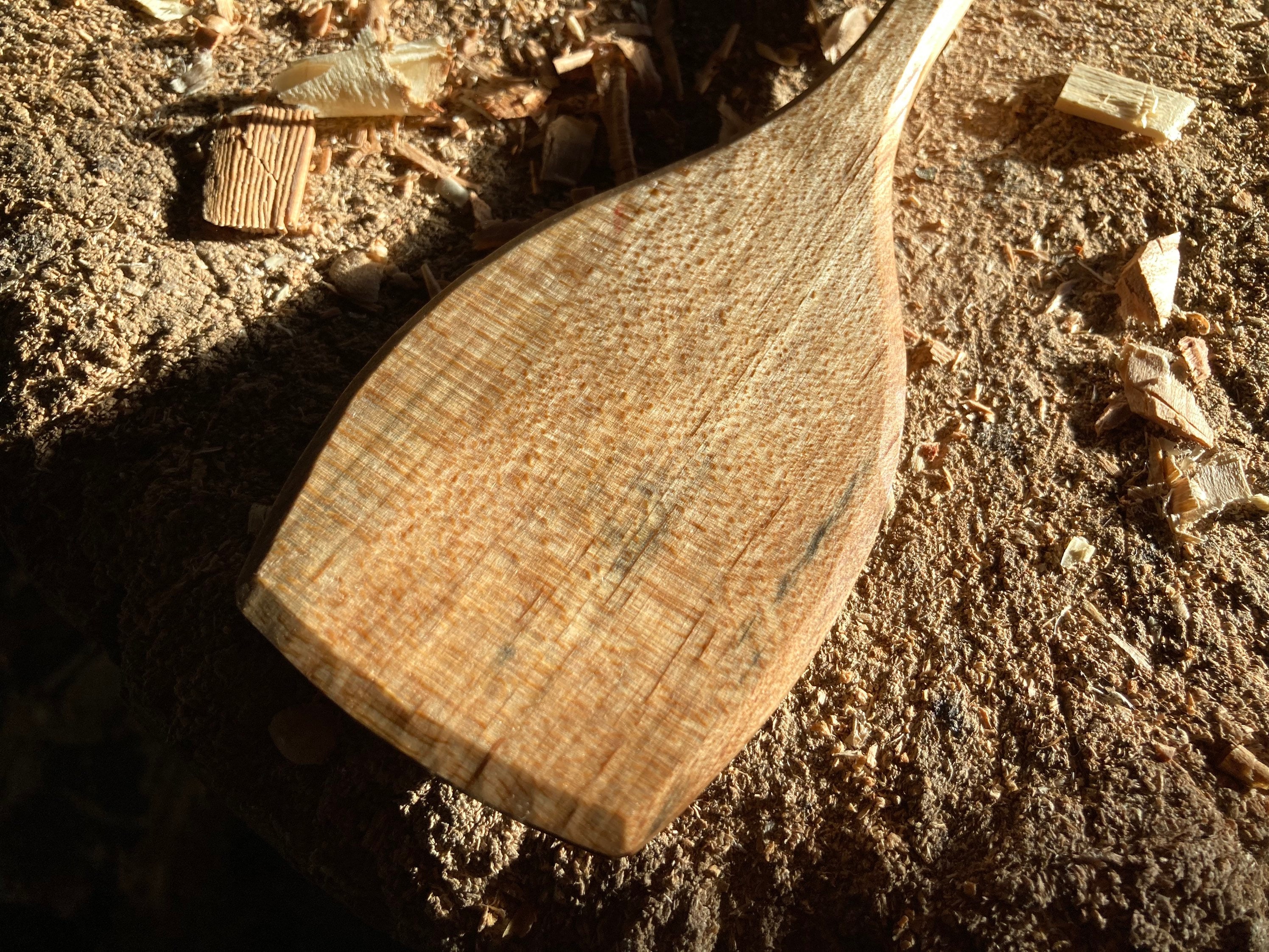 12” wooden spoon, spatula, cooking spade, serving spoon, hand carved