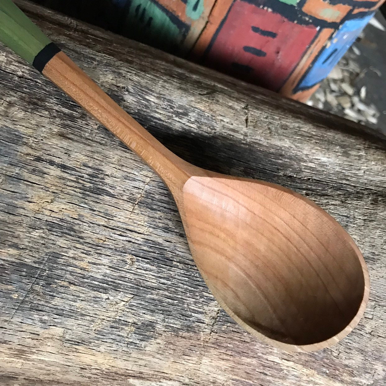 12 serving spoon, shallow ladle, cooking spoon, wooden spoon