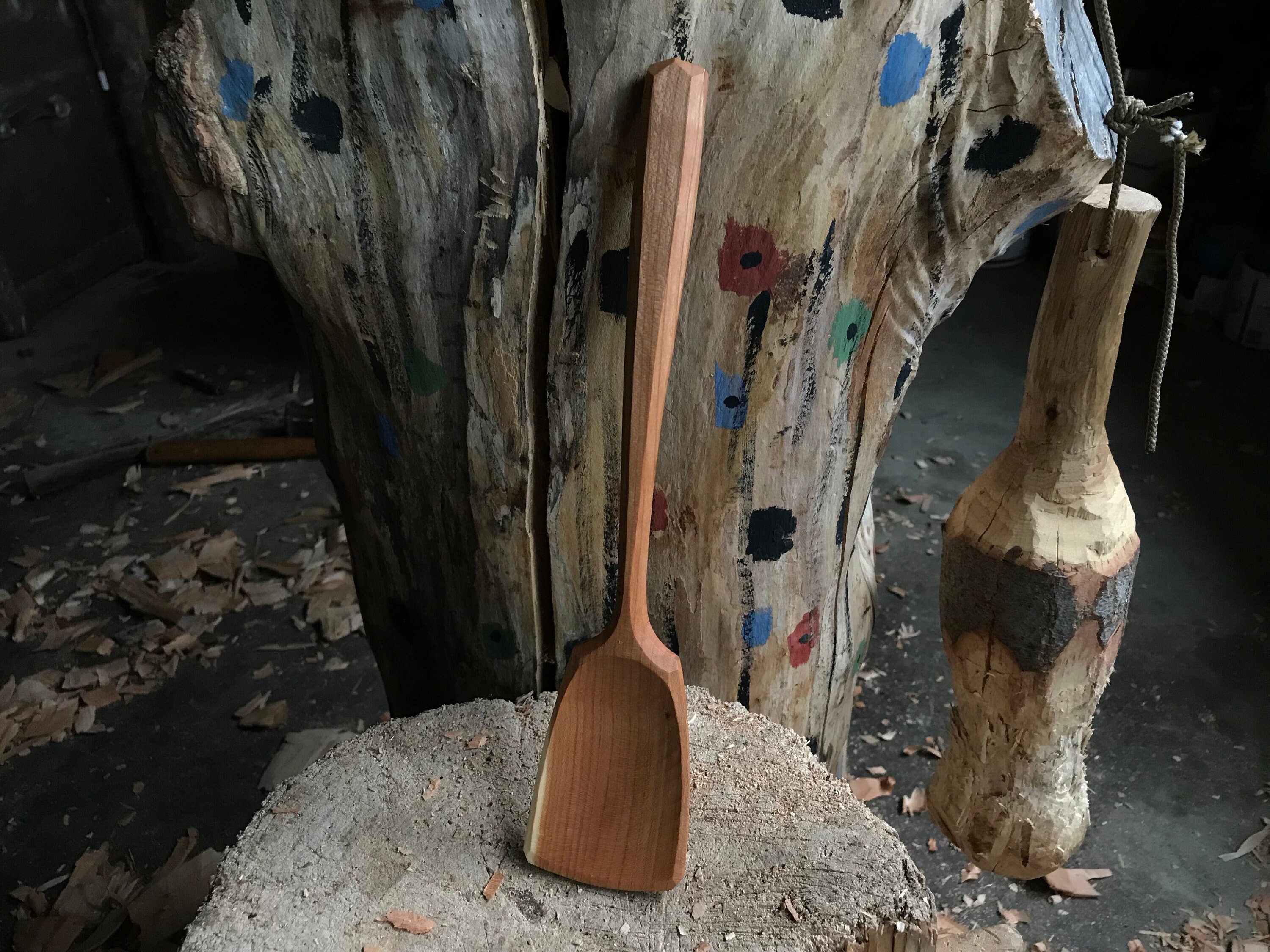 11 wok style spoon, wooden spoon, cooking spoon, serving spoon, made ...