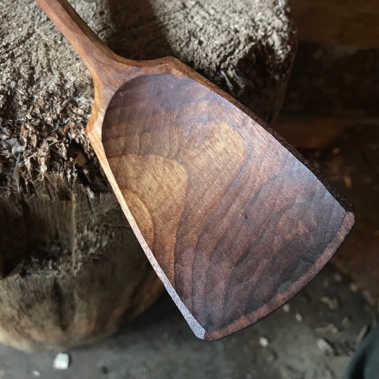 12 wok style spoon, wooden spoon, cooking spoon, serving spoon, made ...