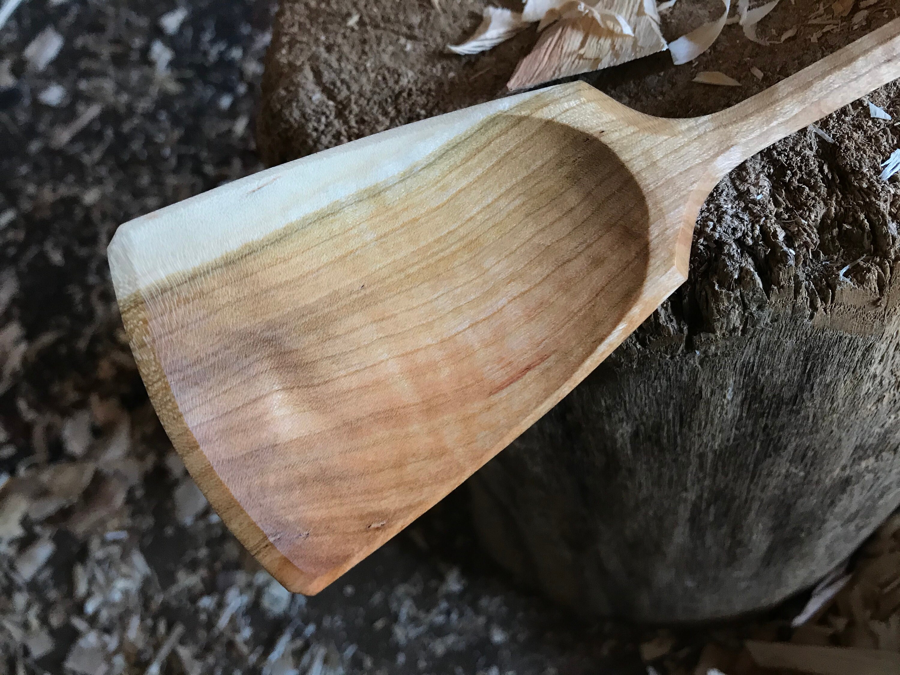 12 wok style spoon, wooden spoon, cooking spoon, serving spoon, made ...