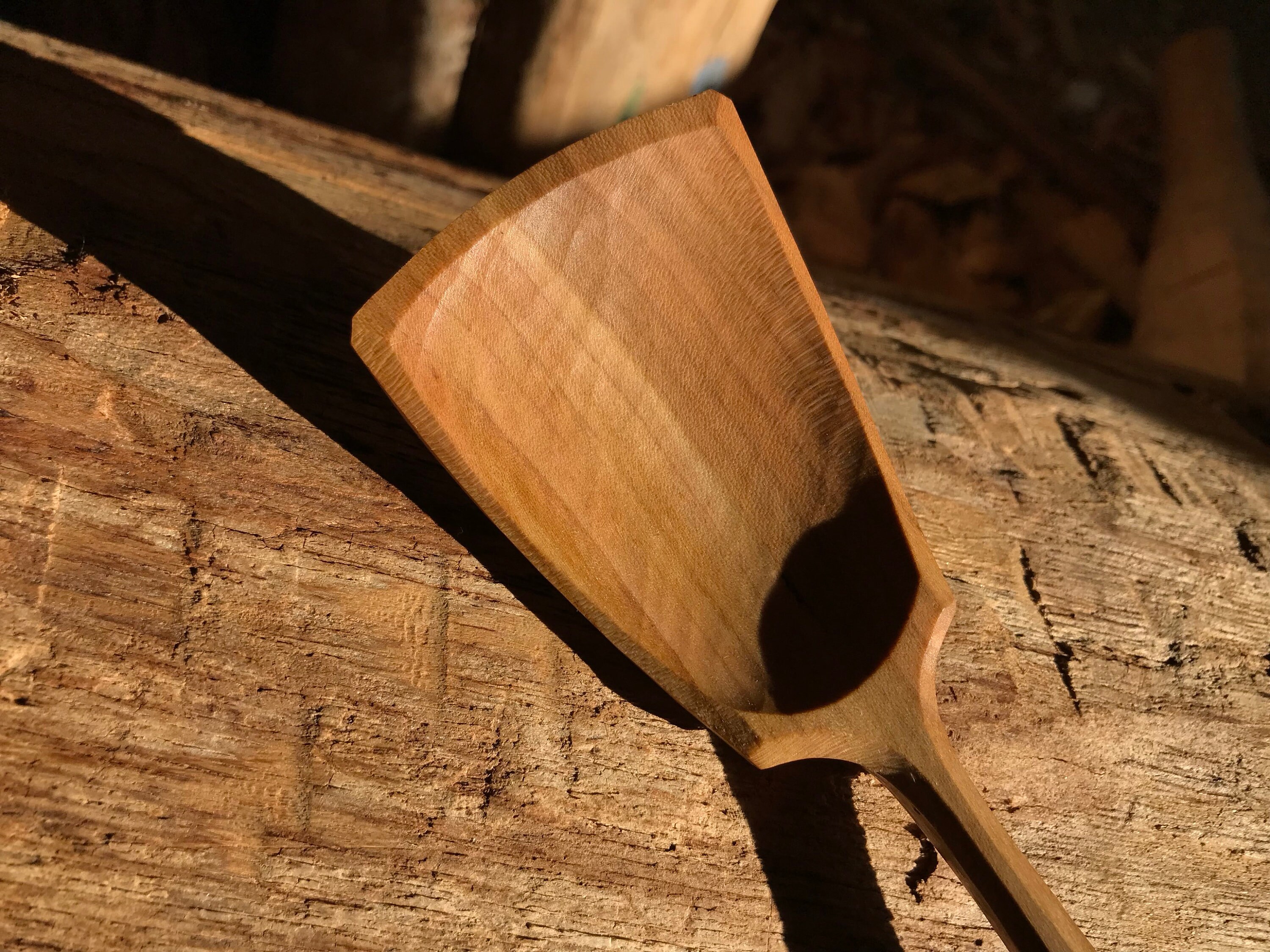 9 wok style spoon, wooden spoon, cooking spoon, serving spoon, made ...