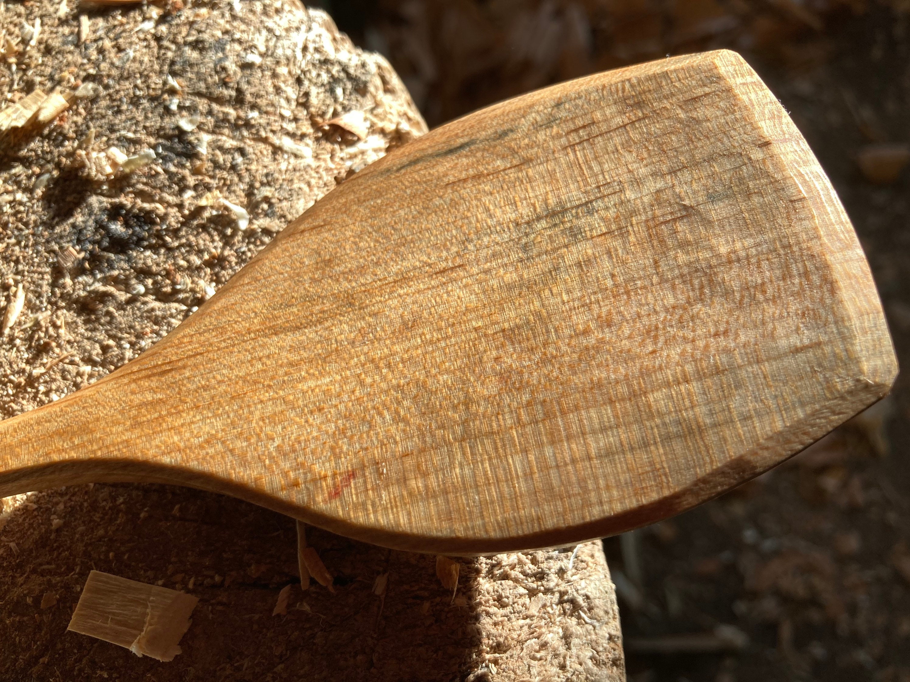 12” wooden spoon, spatula, cooking spade, serving spoon, hand carved