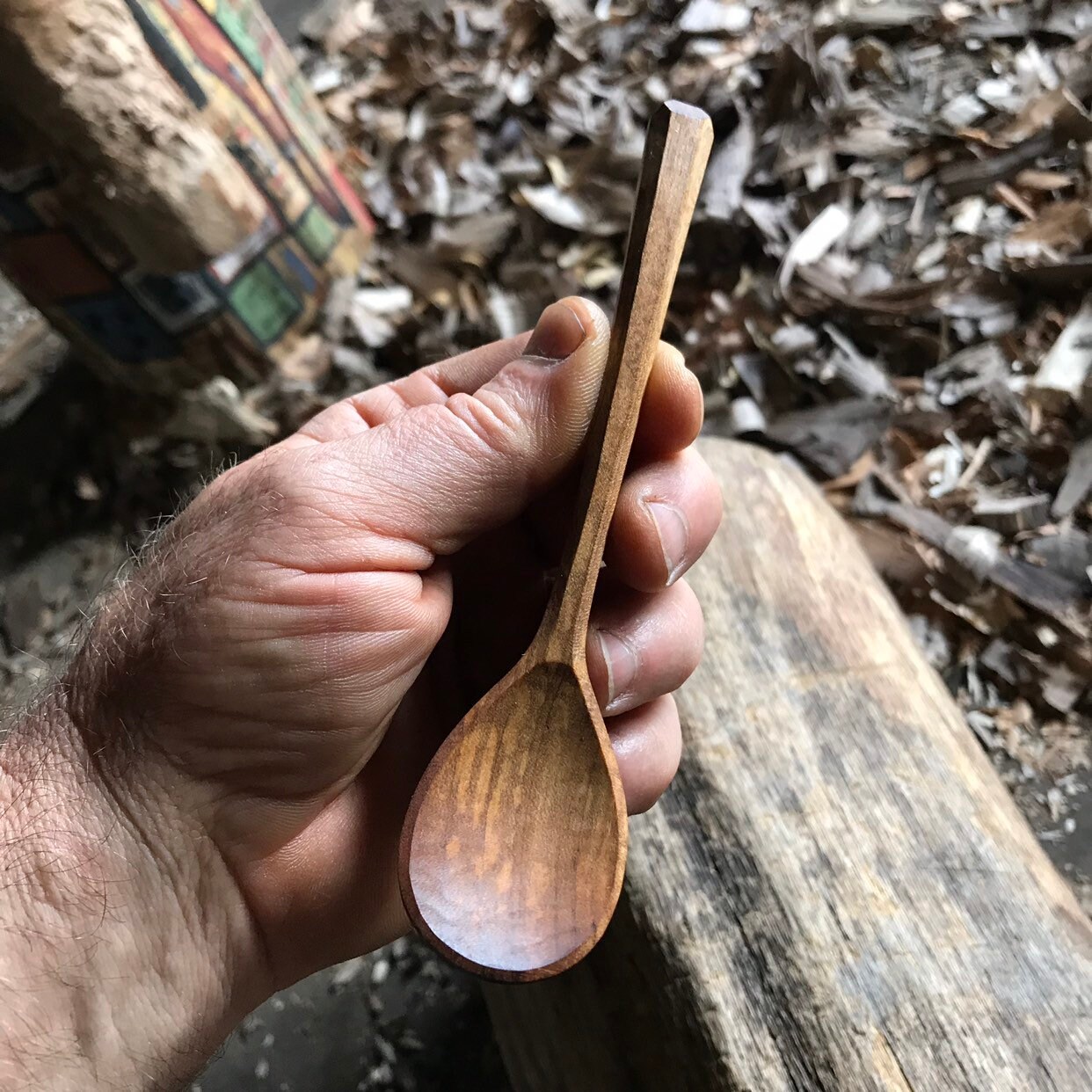 Ice cream spoon, baby spoon, salt spoon, 6 long, wooden spoon, hand carved