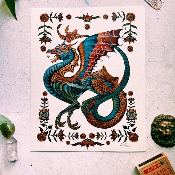 The Persian Dragon - Etsy