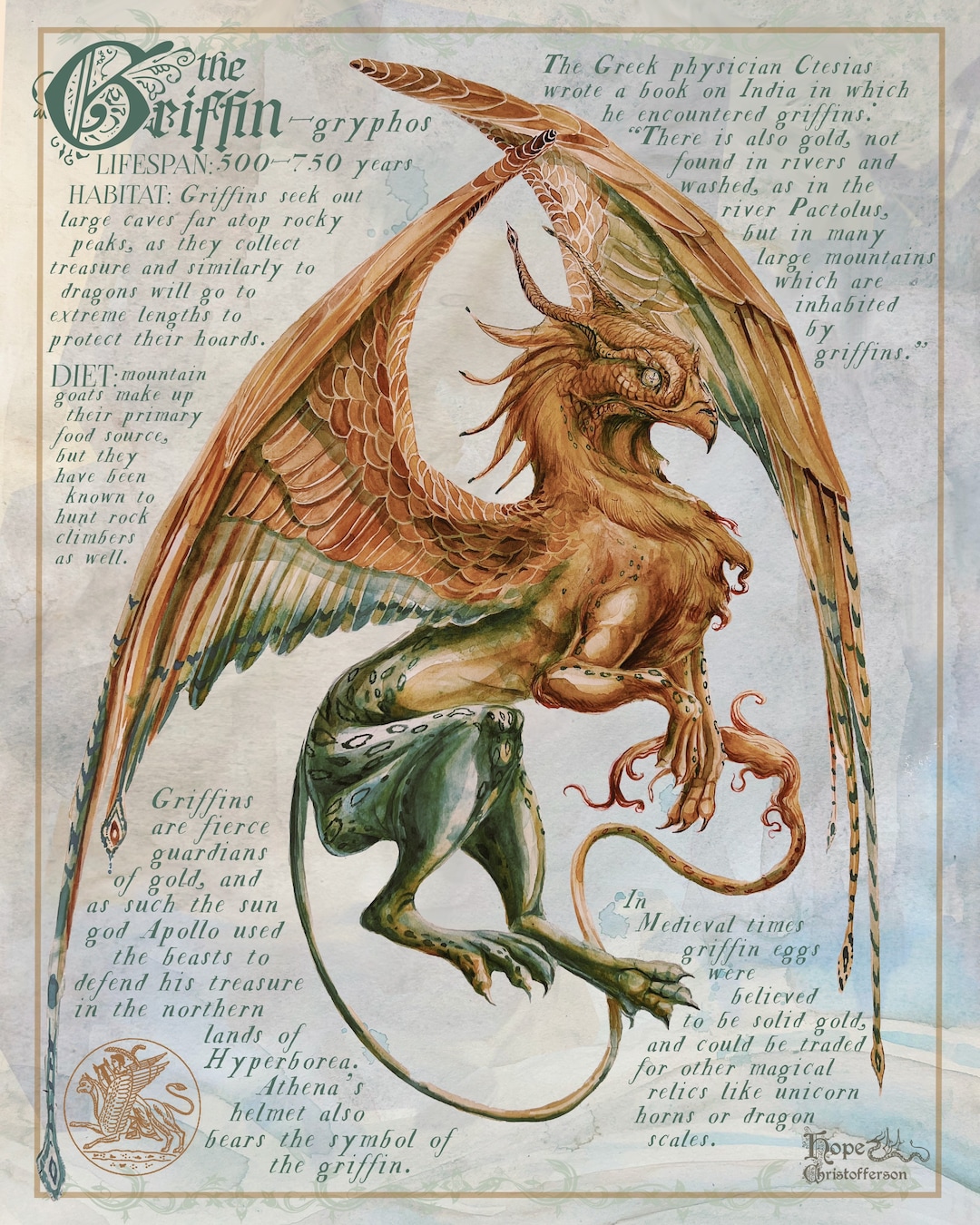 Gryphon Field Note - Etsy