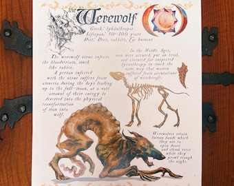 Werewolf Portrait, Renaissance Portrait, Art Poster Print, Dark ...