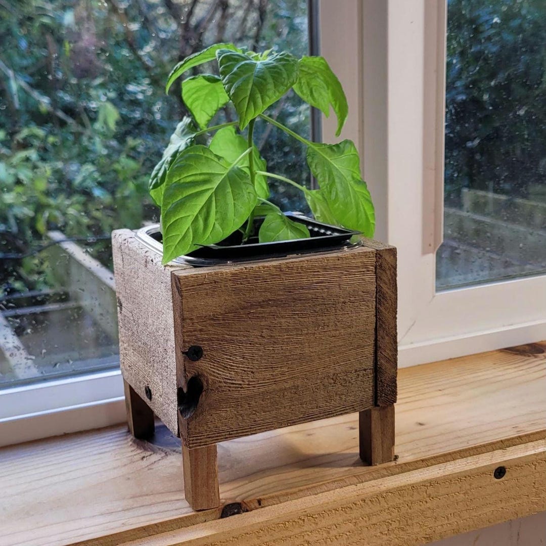 Rustic Wood Planter for 4x4 Inch Pot, and Plastic Liner - Etsy