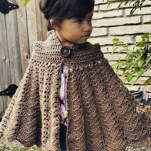 Easy Crochet PATTERN Hooded Cape CHILD Size Cloak Pattern - Etsy