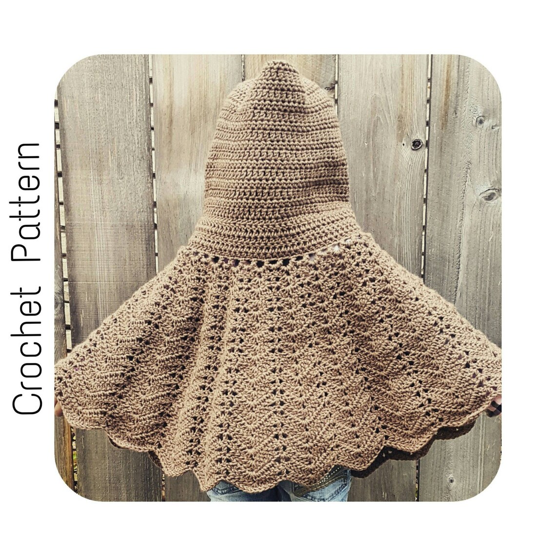 Easy Crochet PATTERN | Hooded Cape | CHILD Size Cloak Pattern | Red ...