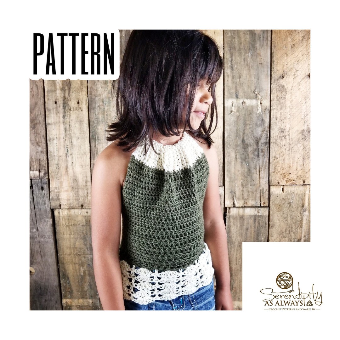 Crochet PATTERN | Girl's Laskeside Halter Top Crochet Pattern | Size 2 ...