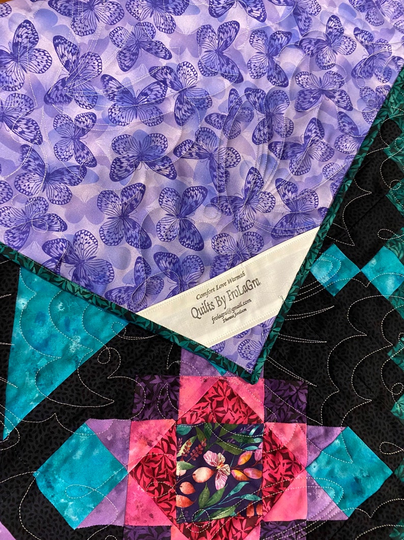 Beautiful Botanical Butterfly Quilt 94 Square queen - Etsy