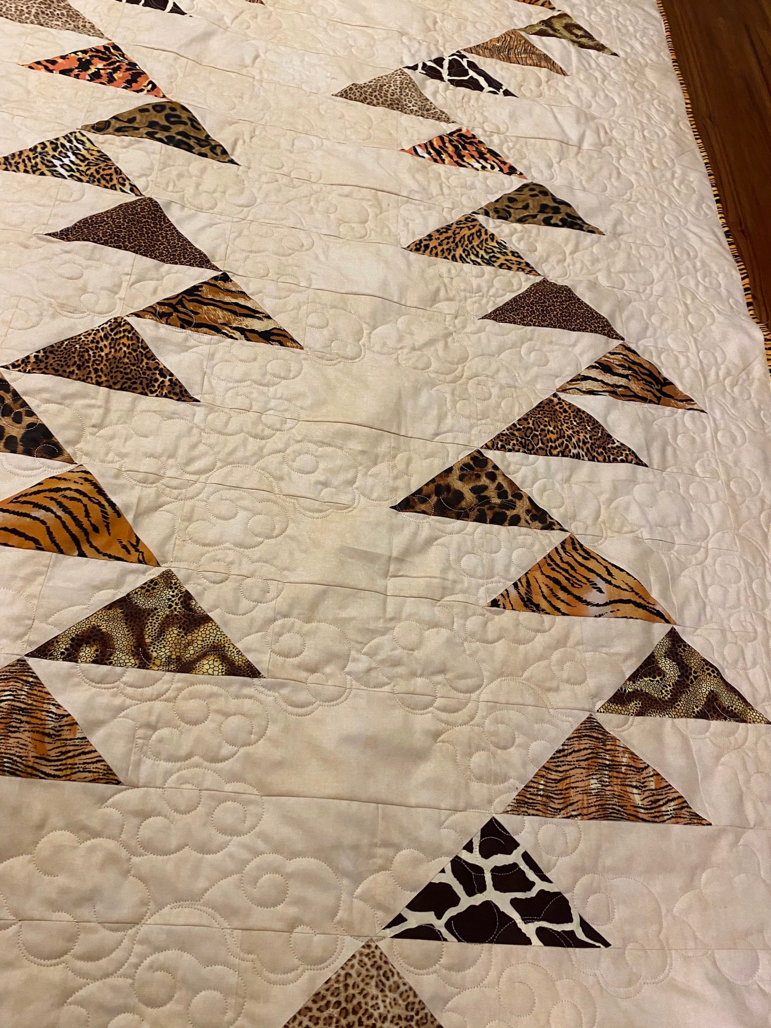 Flying Geese in Animal Prints Double Size Quilt - Etsy