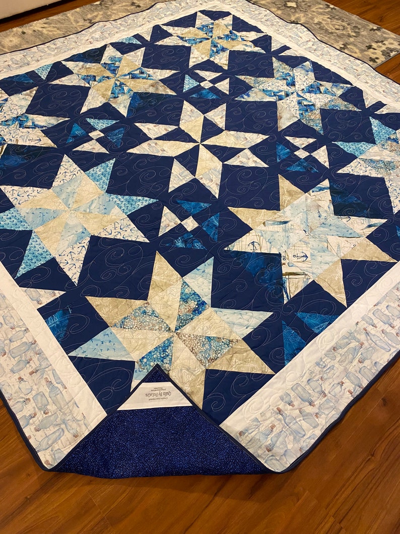 Solid Queen 90” Square Message in A Bottle Quilt - Etsy