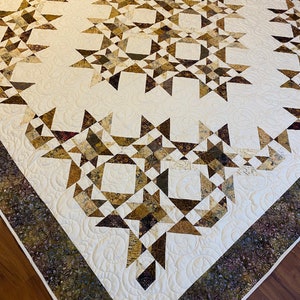 Java Batiks in Earth-love Using 9-sisters Quilt Pattern 98” Sq (king ...