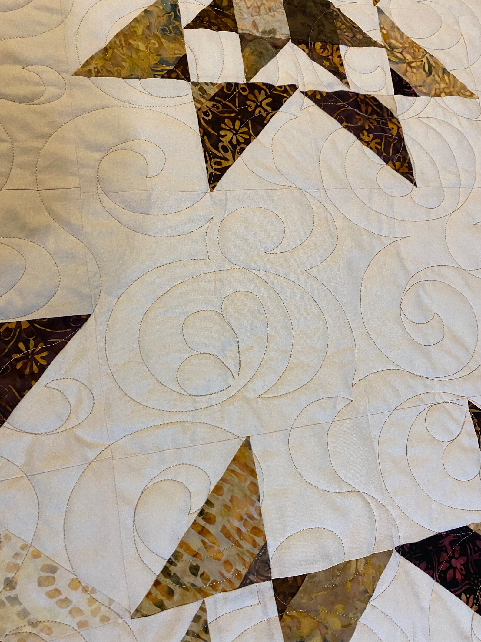 Java Batiks in Earth-love Using 9-sisters Quilt Pattern 98” Sq (king ...