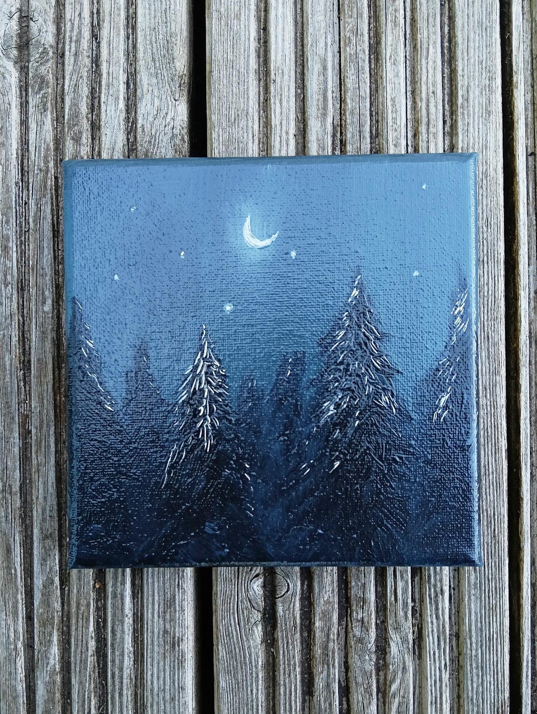 Forest Oil Painting Vignette on Canvas 10cm X 10cm - Etsy