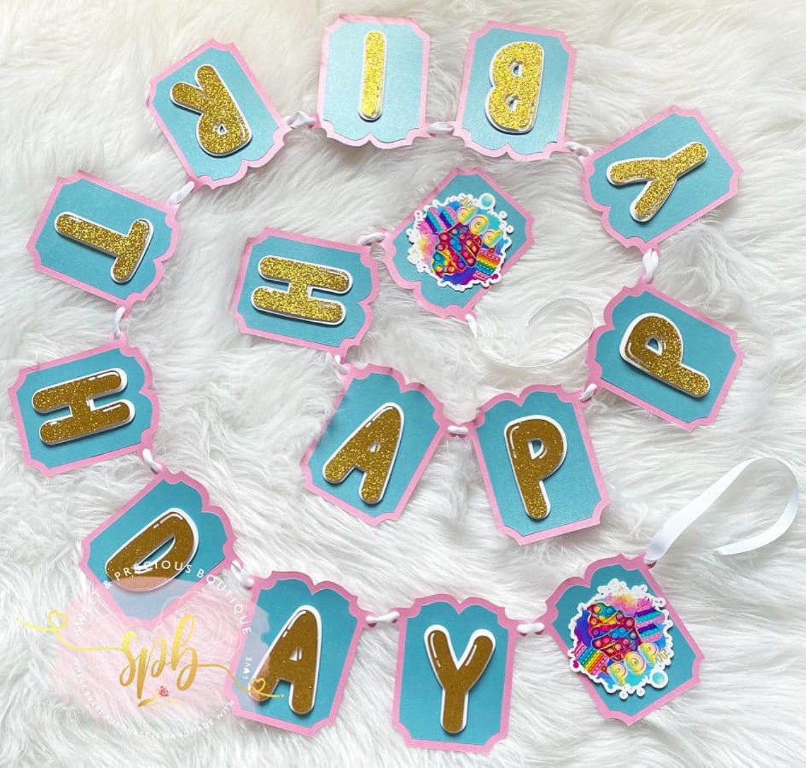 Fidget Pop It Cake Topper Pop It Cake Topper Fidget Banner - Etsy