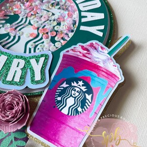 Coffee Shaker Cake Topper, Coffee Birthday Party, Pink Starbucks Cake ...