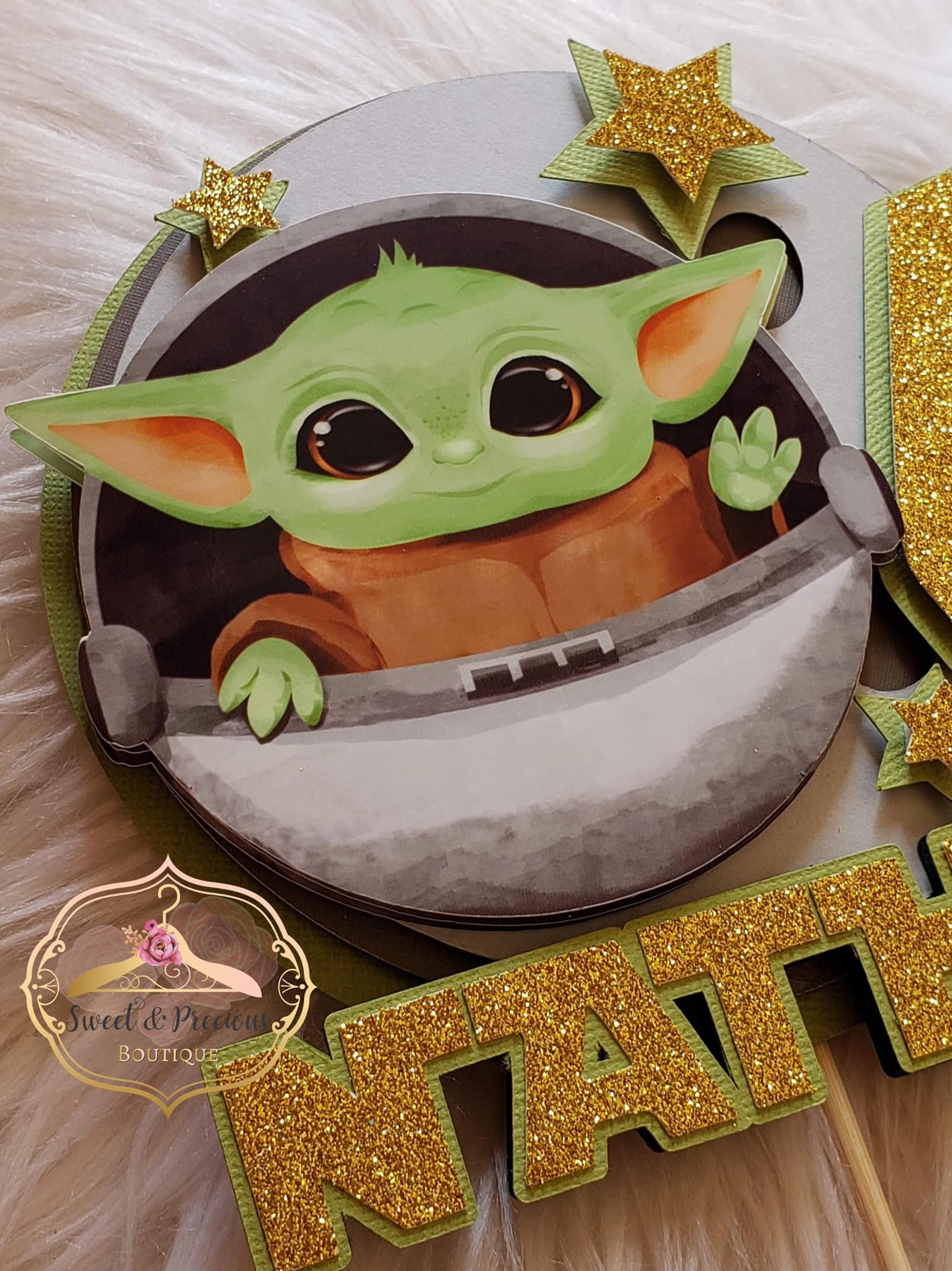 Baby Yoda Cake Topper, Baby Yoda Party, the Mandalorian, Star Wars ...