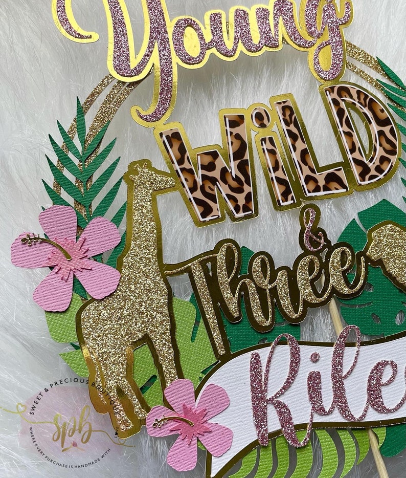 Young Wild & Three Cake Topper Birthday Cake Topper - Etsy