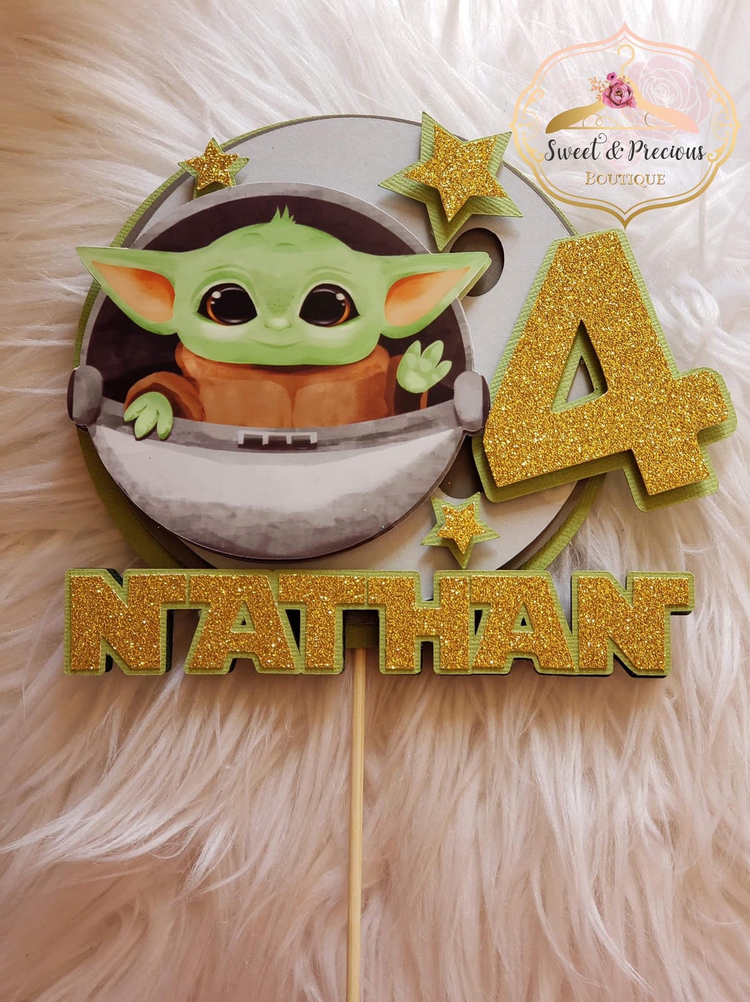Baby Yoda Cake Topper, Baby Yoda Party, the Mandalorian, Star Wars ...