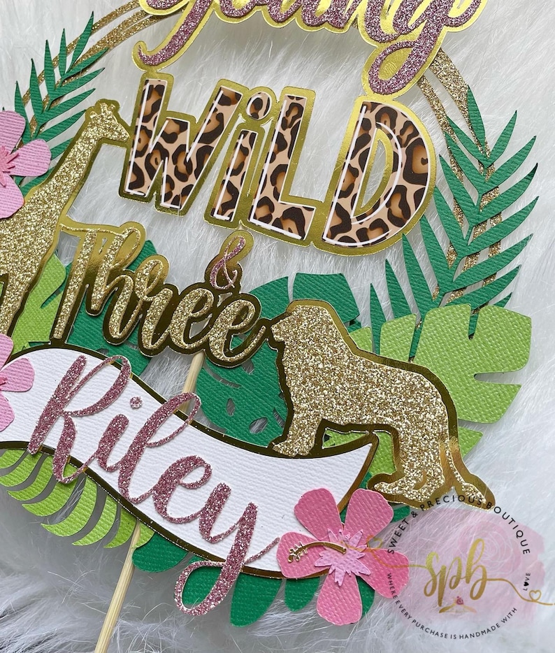 Young Wild & Three Cake Topper Birthday Cake Topper - Etsy