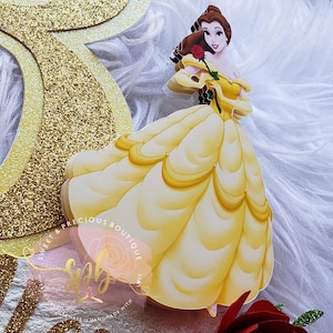 Princess Belle Personalized Cake Topper, Beauty and the Beast Party ...