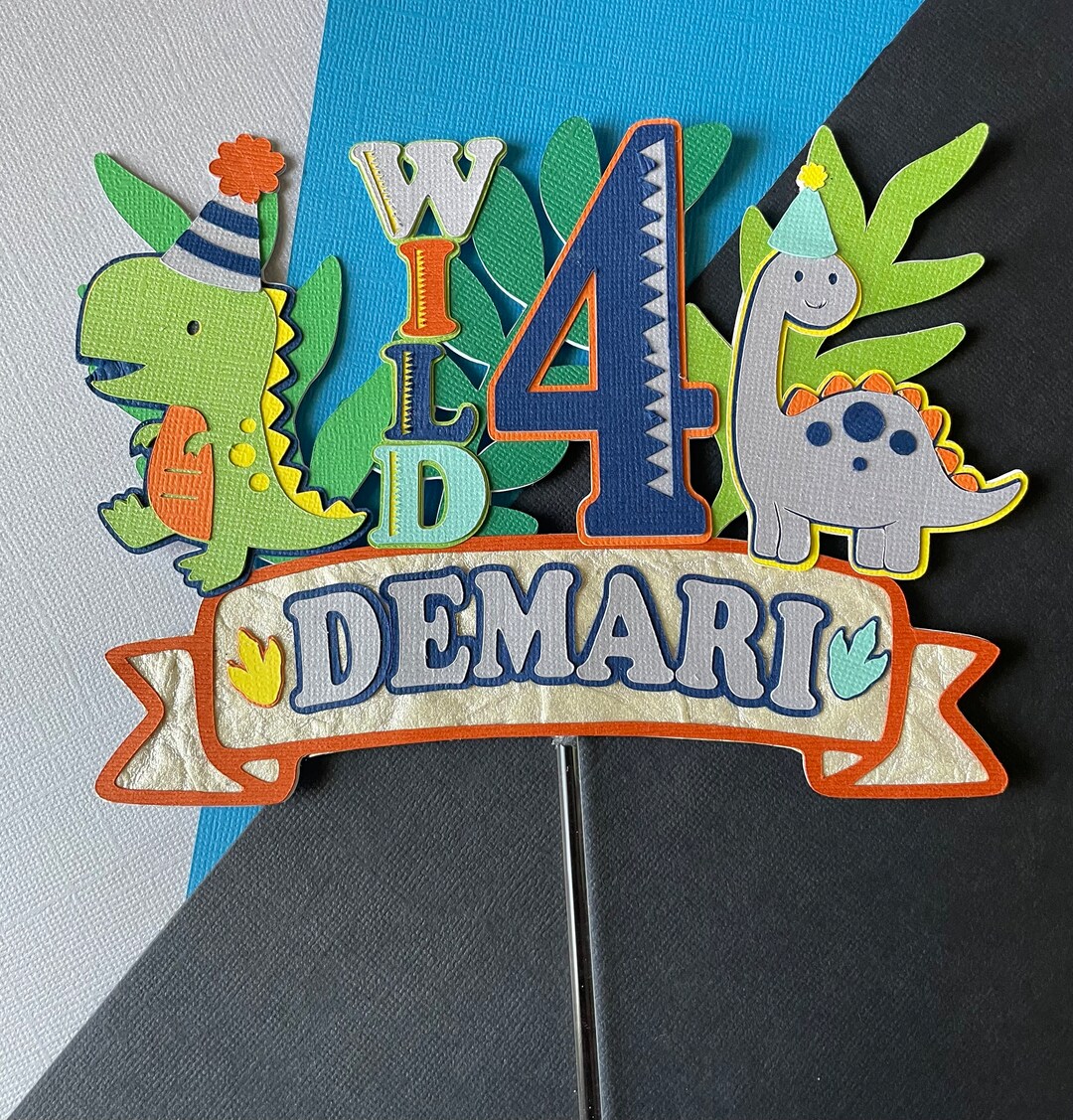 Dino Cake Topper, Wild Dino Cake Topper, Dino Party, Dinosaur Birthday ...