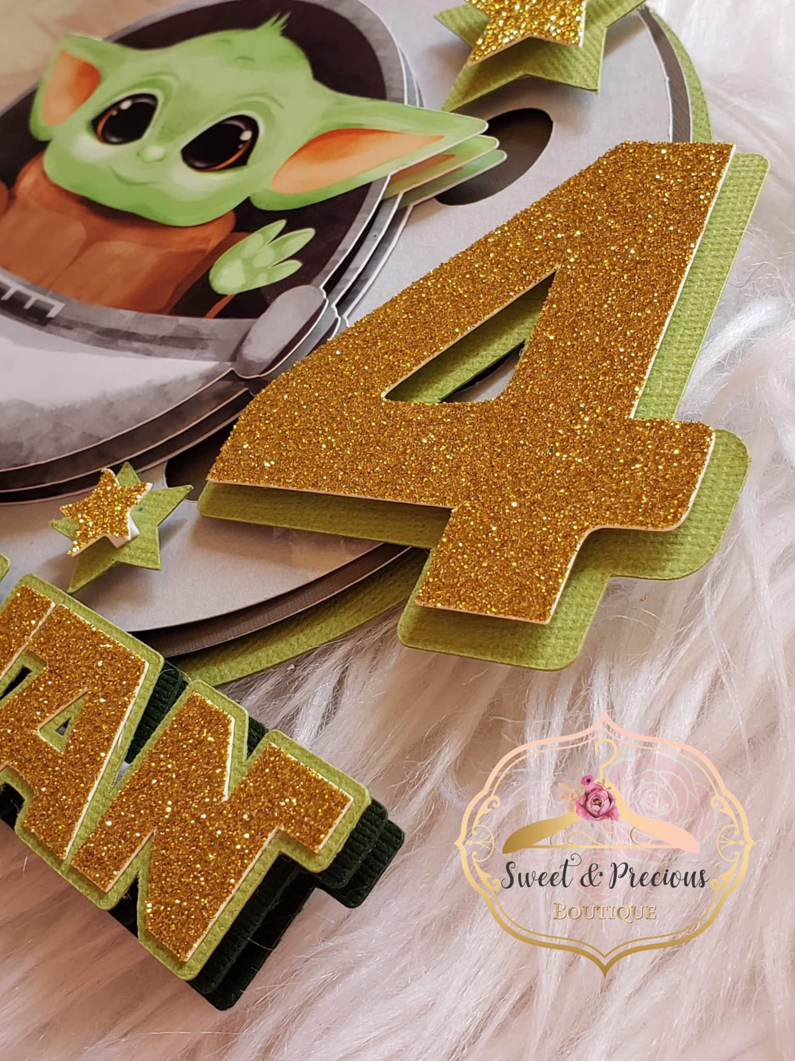 Baby Yoda Cake Topper, Baby Yoda Party, the Mandalorian, Star Wars ...