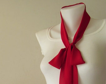 Red Chiffon Scarf | Etsy