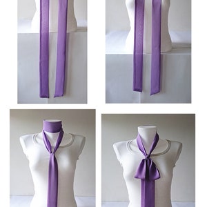 Skinny Scarf, Choose Color & Size, Crepe Chiffon, Long Thin Scarf With ...