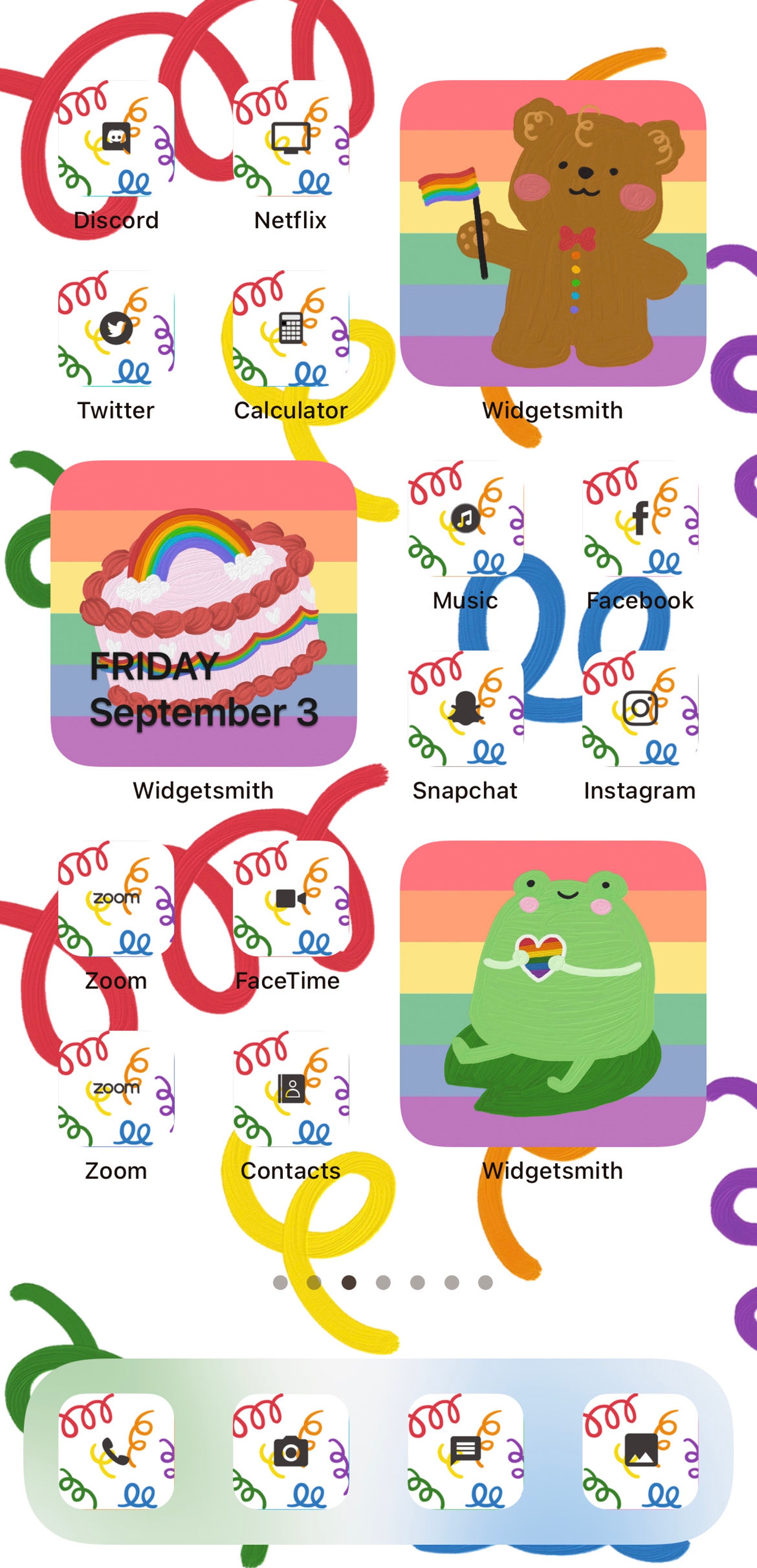 Rainbow Cutie Confetti iPhone Icon Pack Ios - Etsy