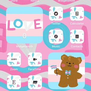 Trans Cutie Confetti Phone Icon Pack Ios - Etsy