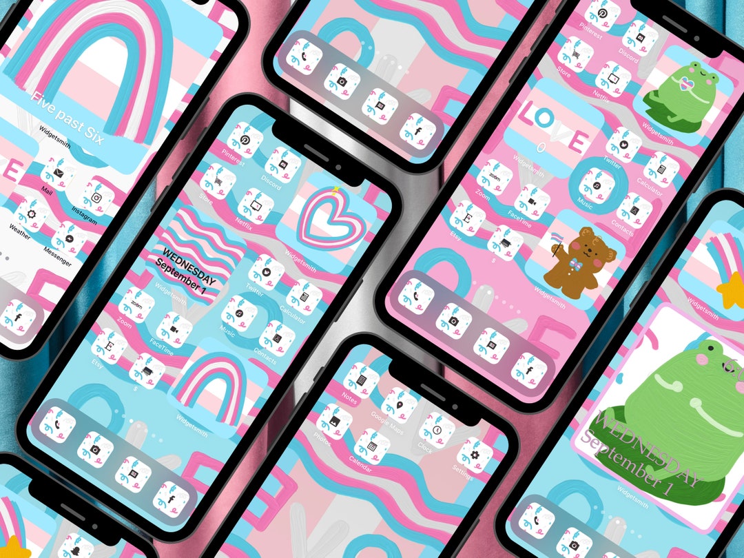 Trans Cutie Confetti Phone Icon Pack Ios - Etsy