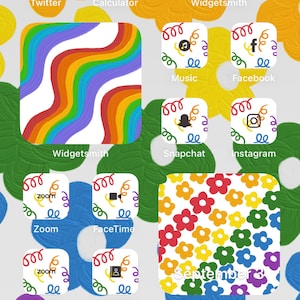 Rainbow Cutie Confetti iPhone Icon Pack Ios - Etsy