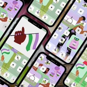 Genderqueer Pride iPhone Icon Pack Ios - Etsy