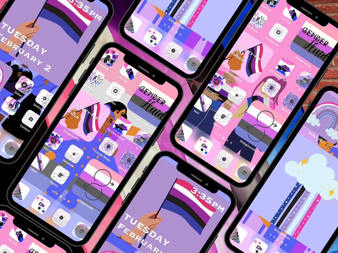 Genderfluid Pride iPhone Icon Pack Ios - Etsy