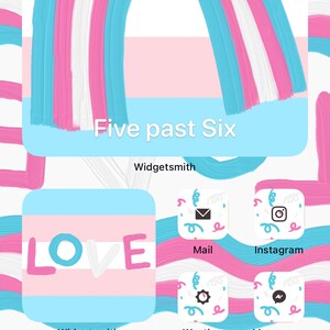 Trans Cutie Confetti Phone Icon Pack Ios - Etsy