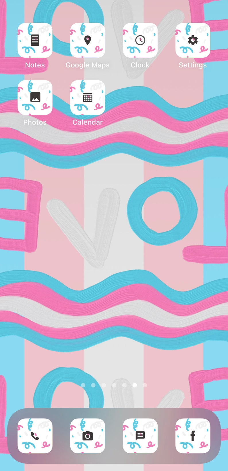 Trans Cutie Confetti Phone Icon Pack Ios - Etsy
