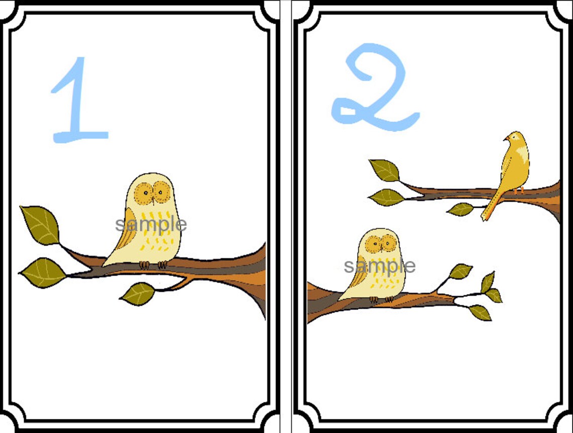 Number Wall Cards, Bird Theme, Preschool, Toddler, Pretty Numbers, Bird ...