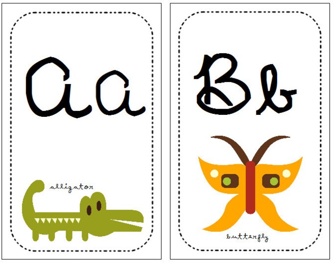Victorian Cursive Alphabet Printable, Alphabet Word Wall Display, ABC ...