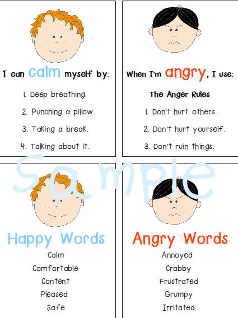 Autism Special Needs Power Cards Anger Management Social | Etsy