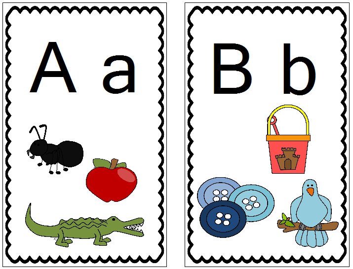 Alphabet Wall Cards, Preschool, Kindergarten, Abc's Flashcards, Letters ...
