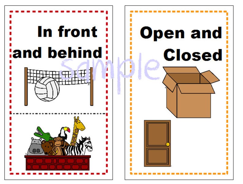 Opposite Wall Cards Homeschool Classroom Teaching Opposites - Etsy