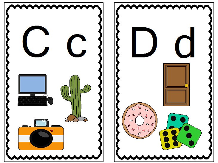 Alphabet Wall Cards, Preschool, Kindergarten, Abc's Flashcards, Letters ...